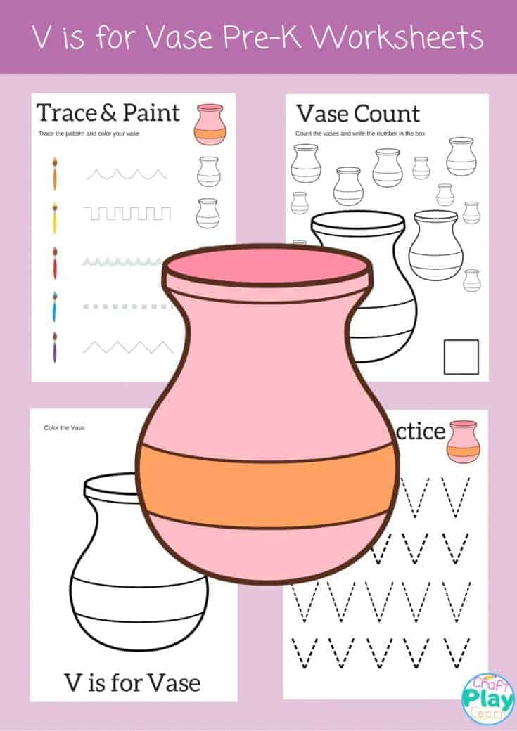 Letter V Worksheets For Preschool Kids - Craft Play Learn