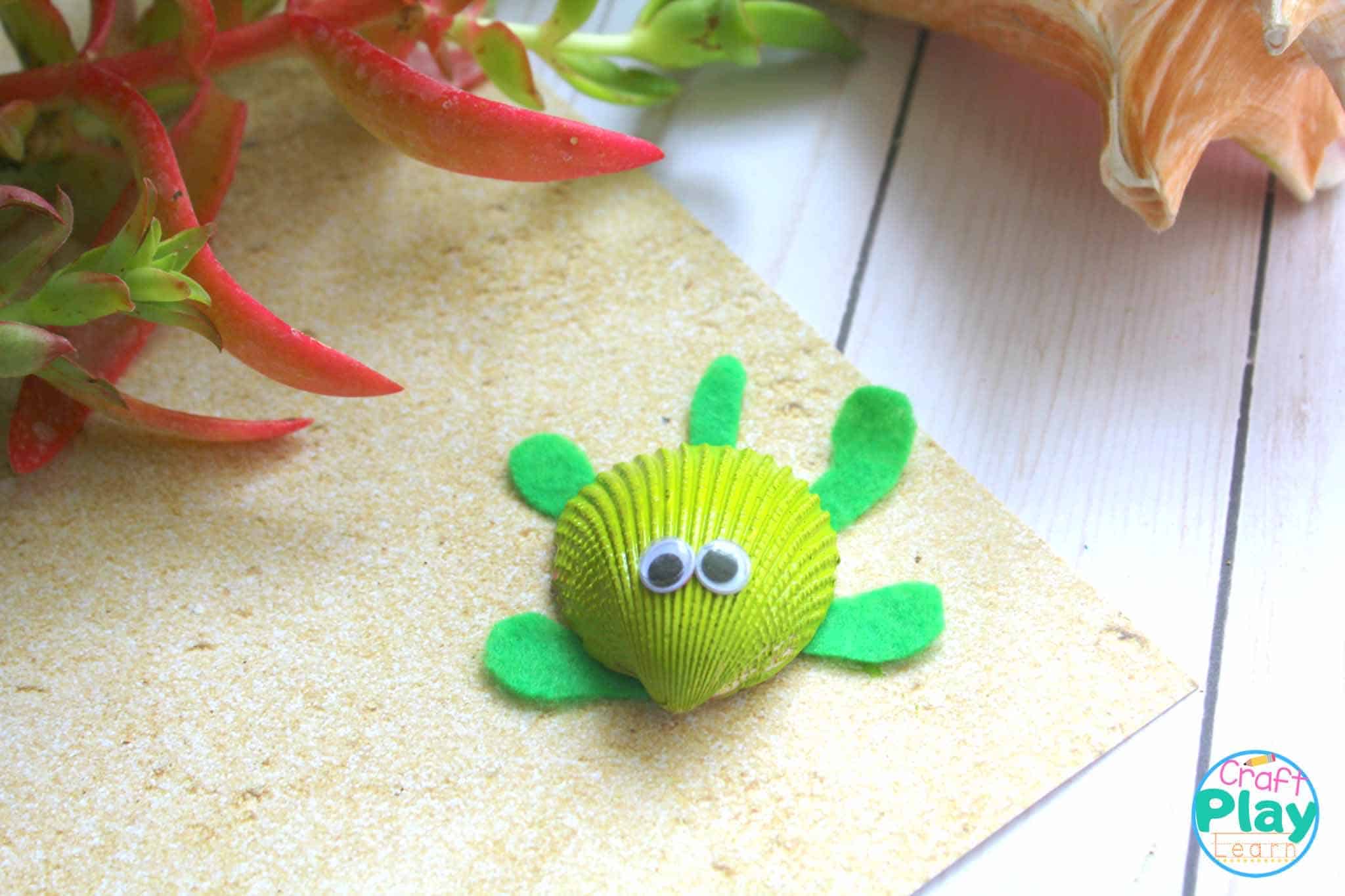 DIY Seashell Turtle Craft Ideas For Kids - Craft Play Learn