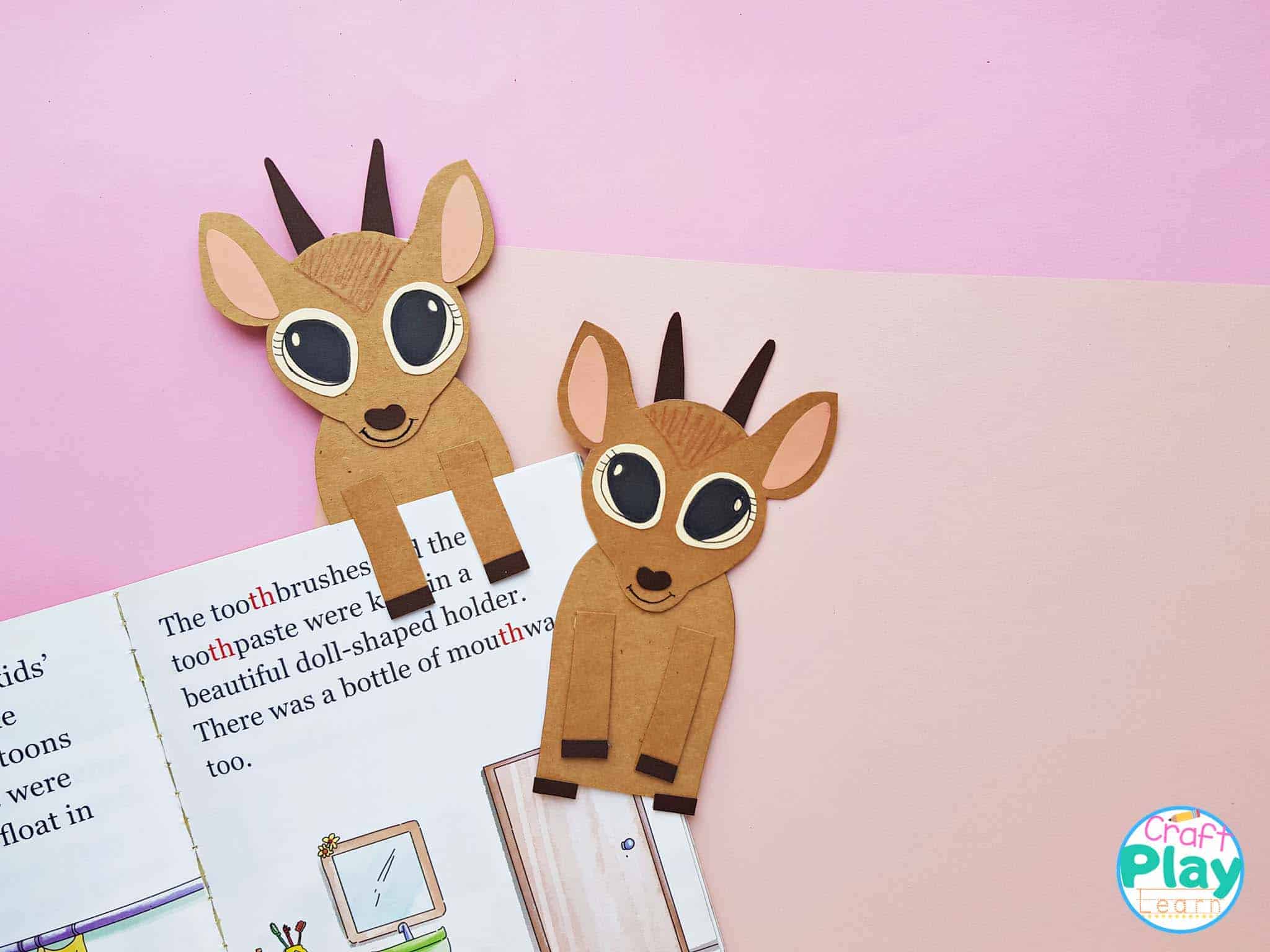 DIY Dik Dik Or Antelope Bookmark - Craft Play Learn