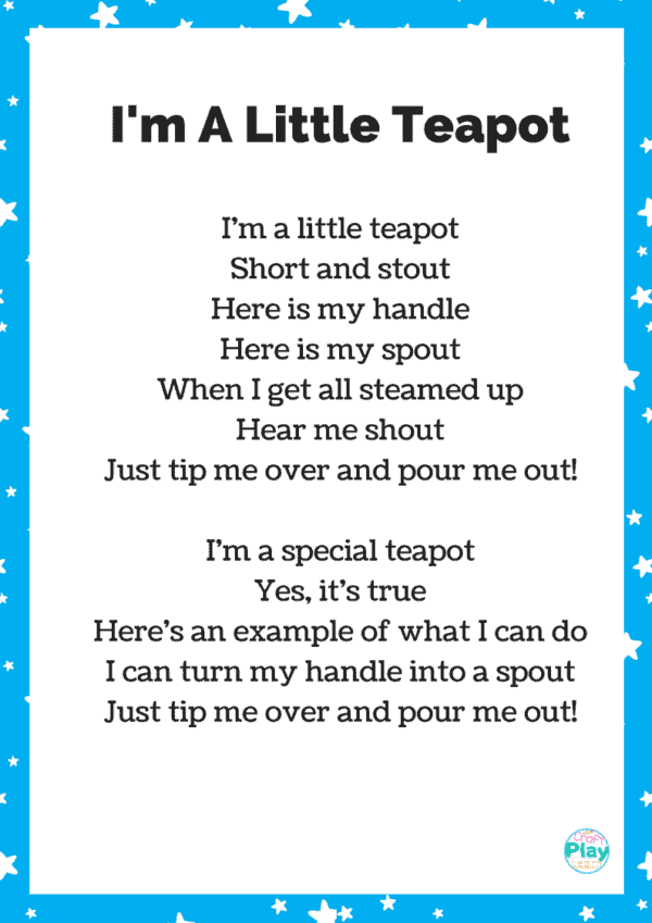 I'm A Little Teapot Song And Activity Ideas - Craft Play Learn