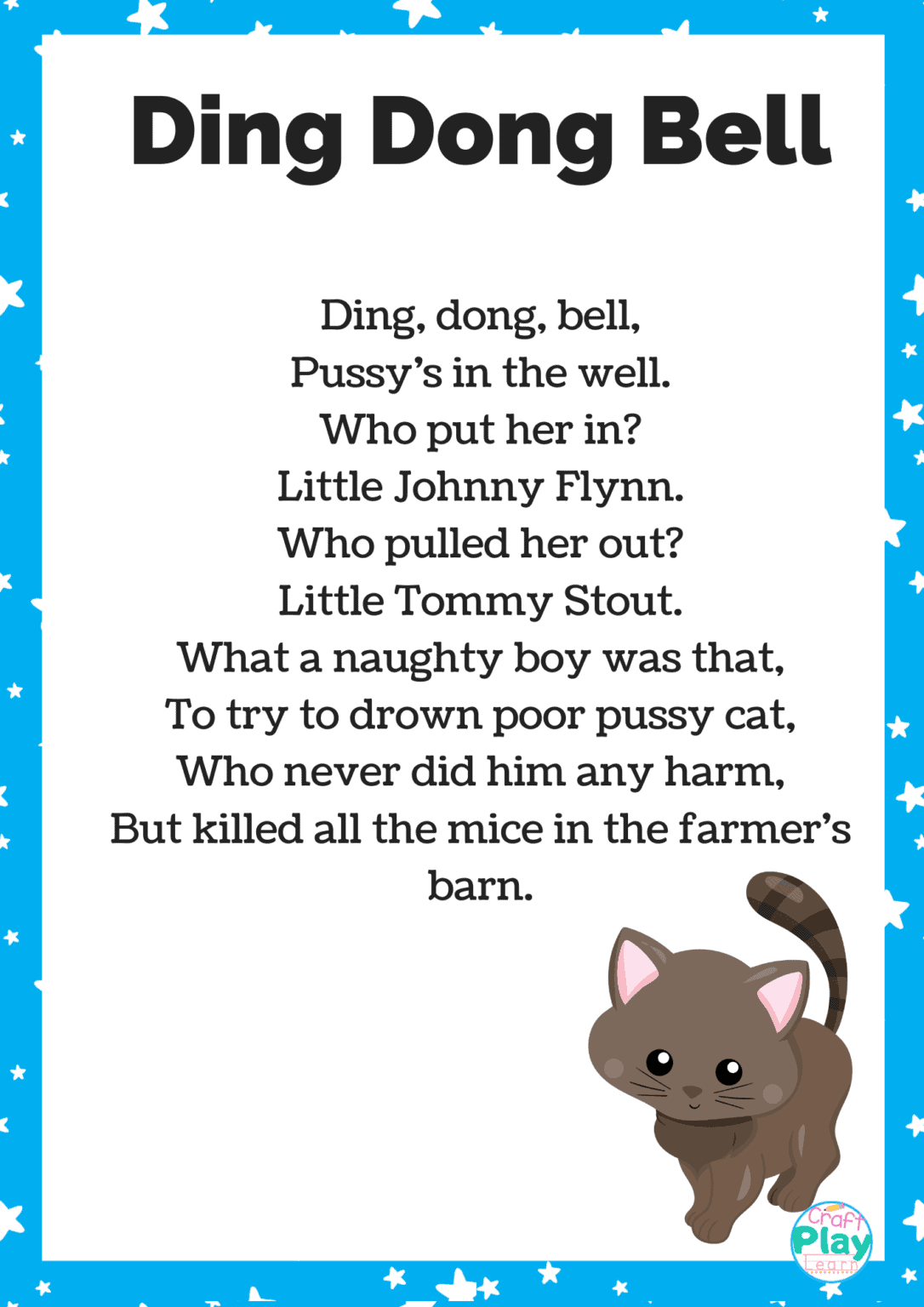 Ding Dong Bell Printable + Craft Ideas - Craft Play Learn