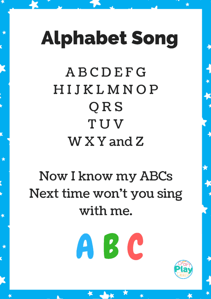 ABC Alphabet Song Printable And Activity Ideas - Craft Play Learn