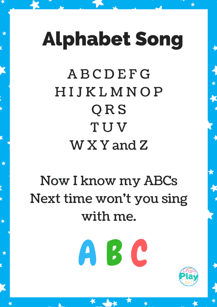 ABC Alphabet Song Printable And Activity Ideas Craft Play Learn ABC Alphabet Song Printable And Activity Ideas Craft Play Learn