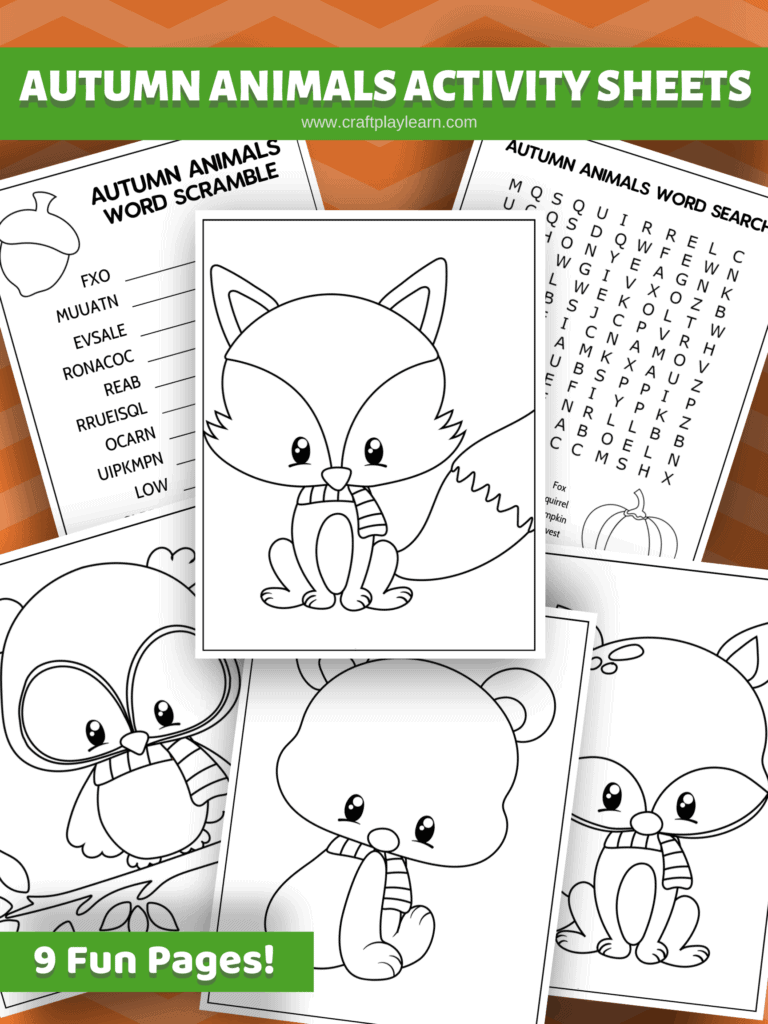 Autumn Animals Activity Printables Free Download - Craft Play Learn
