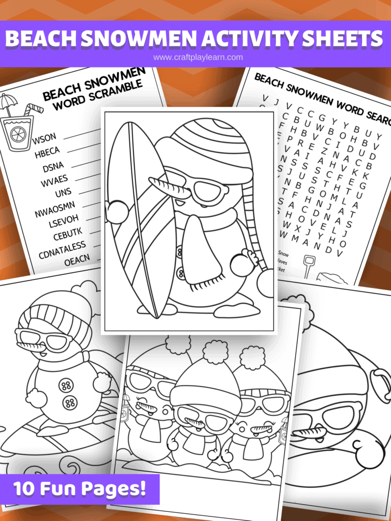 Free Snowman Activity Sheets for Kids - Craft Play Learn