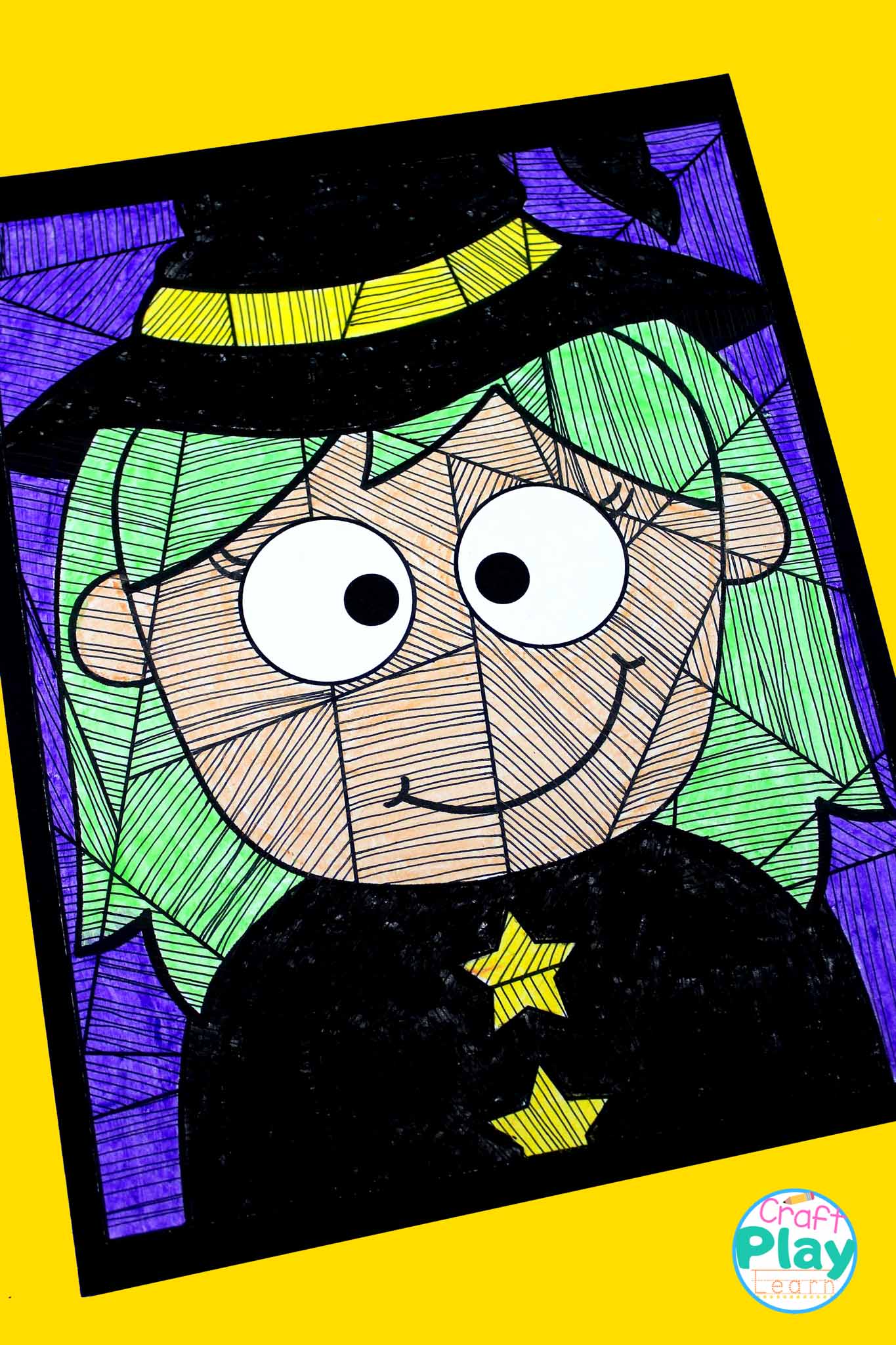 Halloween Witch Art Project - Craft Play Learn