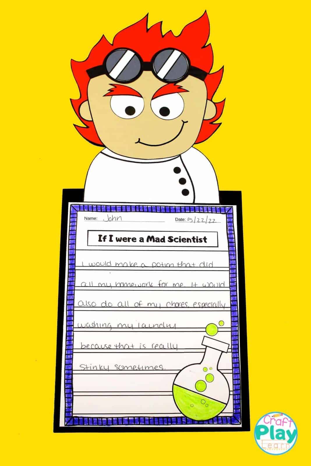 Super Fun Mad Scientist Craft With Writing Prompts - Craft Play Learn