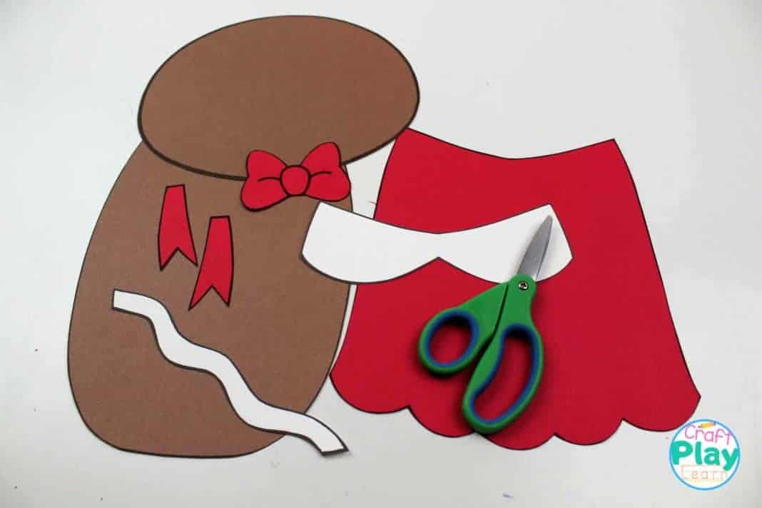 Paper Gingerbread Girl Craft With Accordion Legs - Craft Play Learn