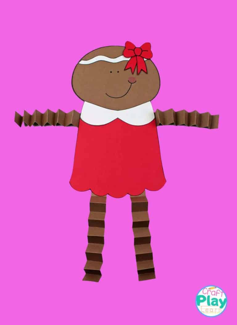 Paper Gingerbread Girl Craft With Accordion Legs - Craft Play Learn