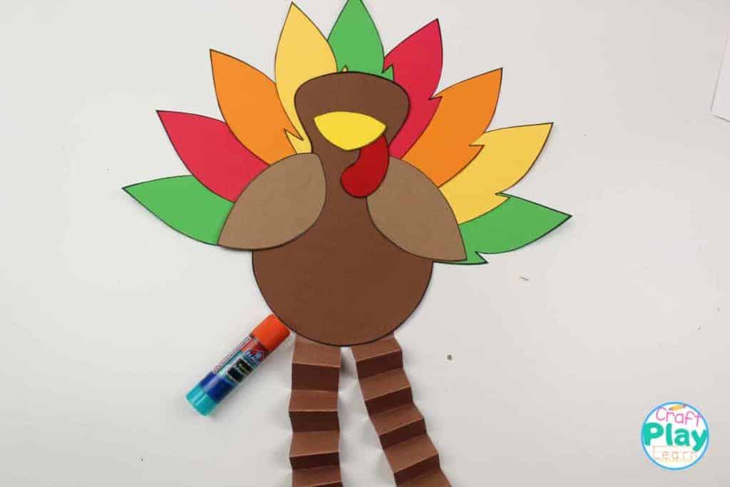 Thanksgiving Turkey Craft With Accordion Legs - Craft Play Learn