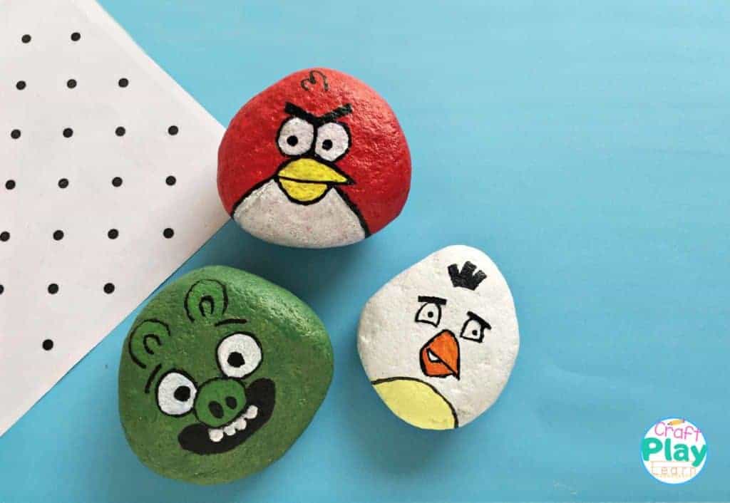 Angry Birds Painted Rocks Craft Activity - Craft Play Learn