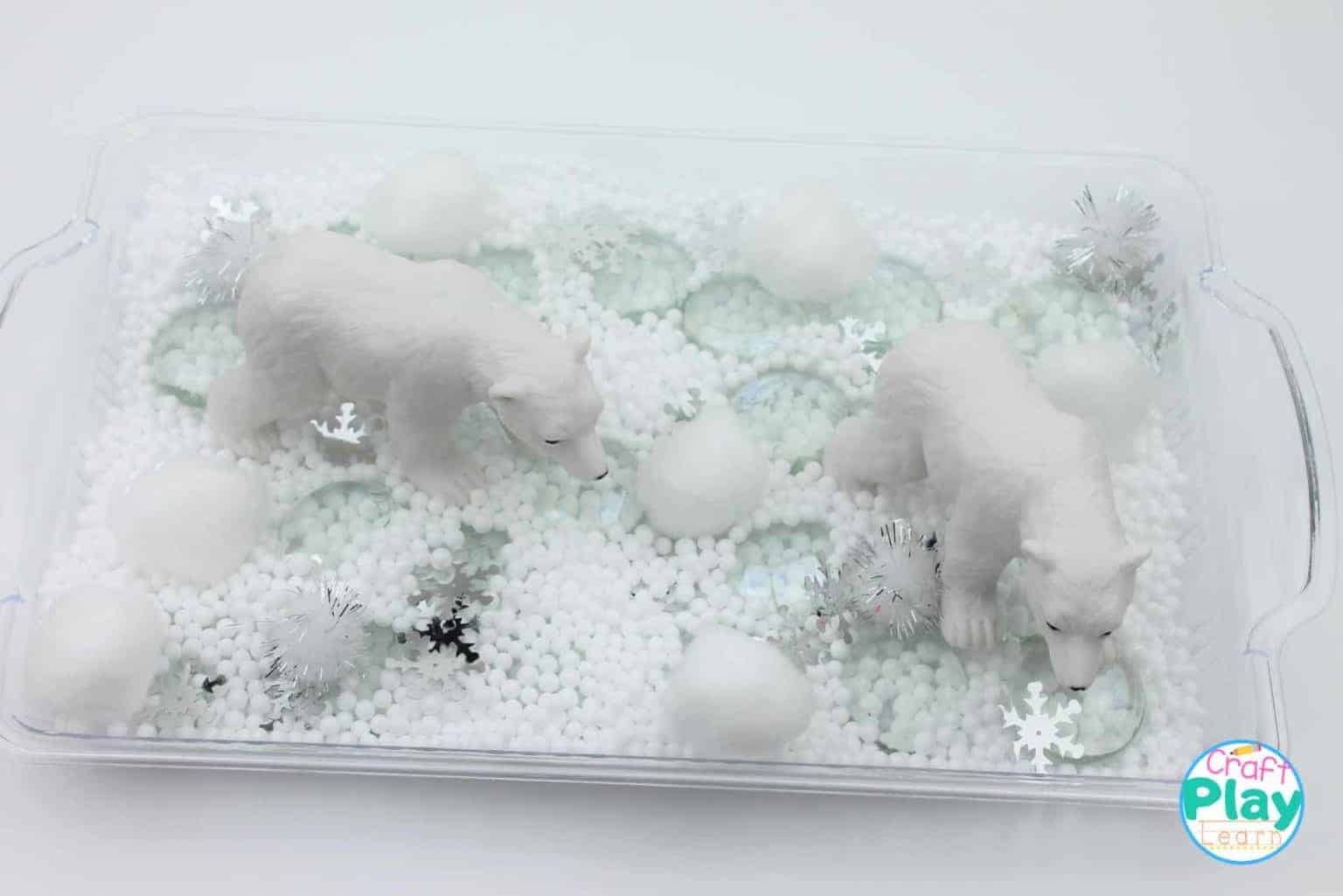 Polar Bear Sensory Bin for Kids - Craft Play Learn
