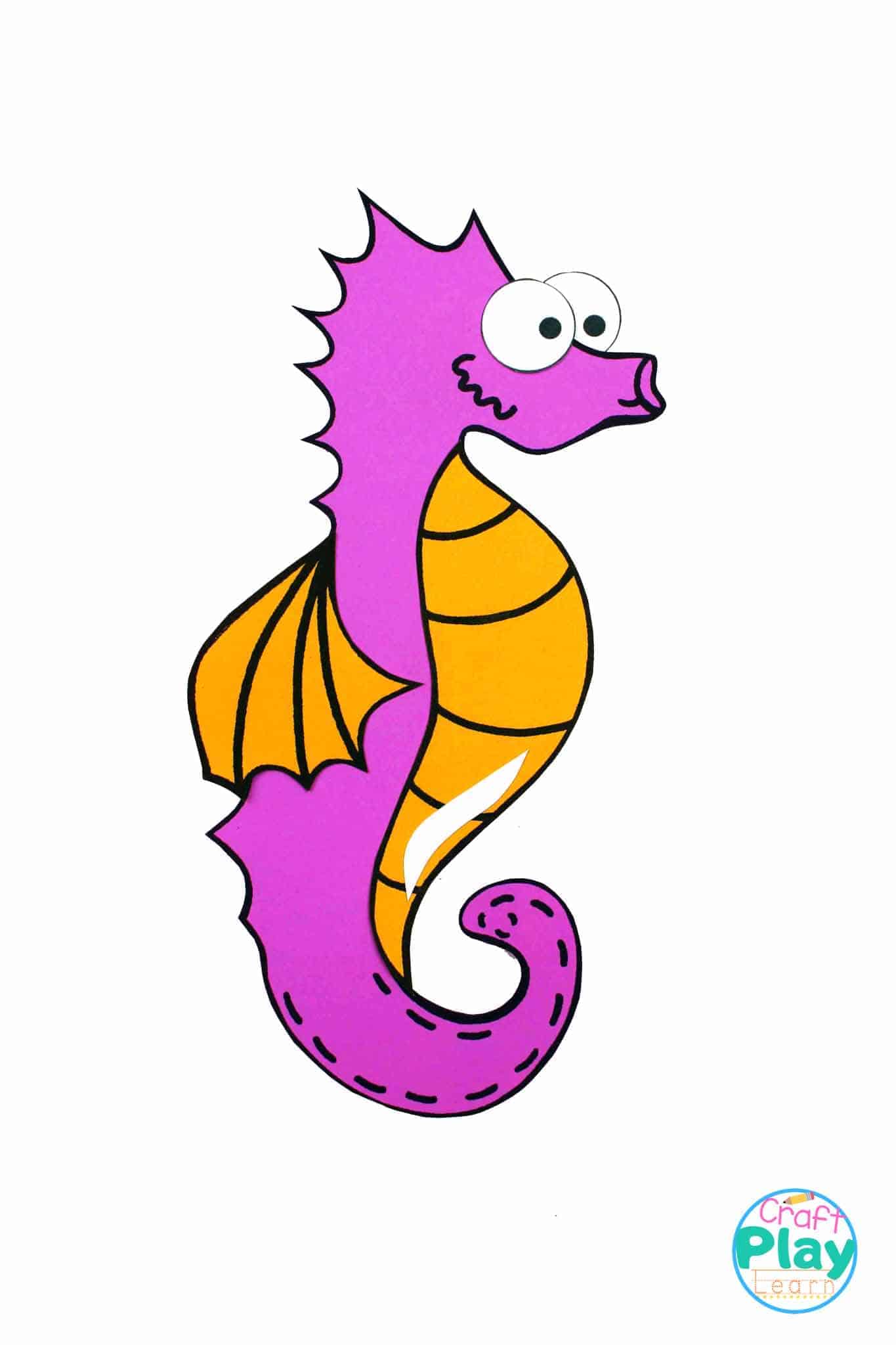 Colorful Seahorse Craft For Preschool Kids - Craft Play Learn