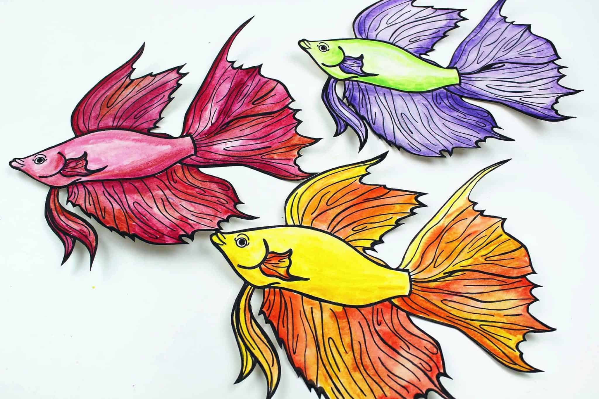 Betta Fish Art Project - Watercolor Fish Painting - Craft Play Learn
