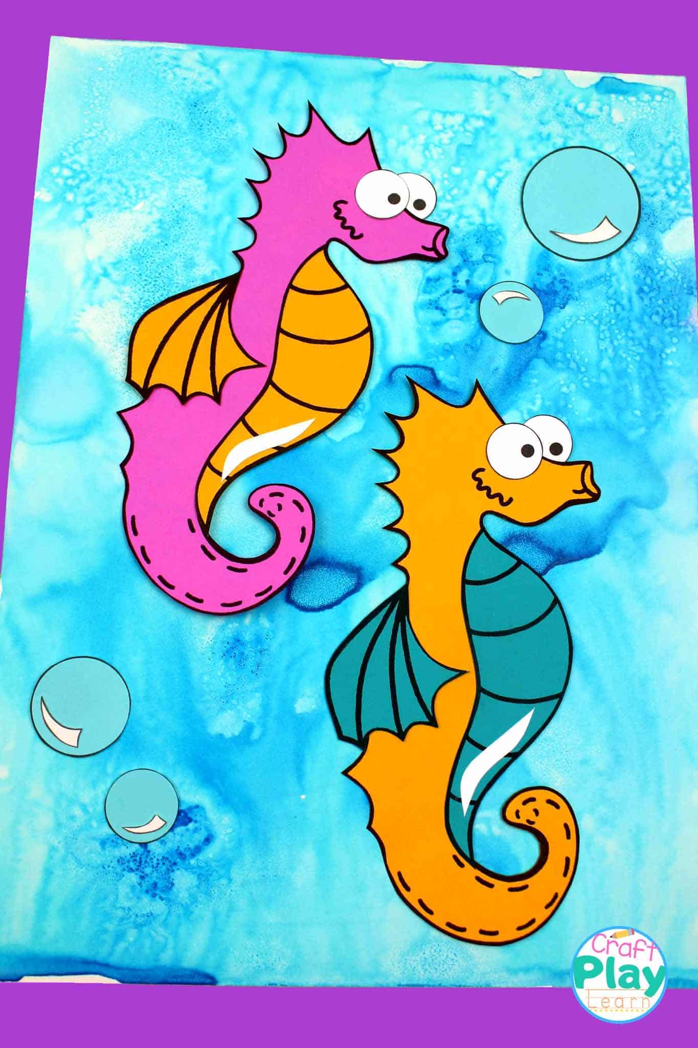 Colorful Seahorse Craft For Preschool Kids - Craft Play Learn By The ...