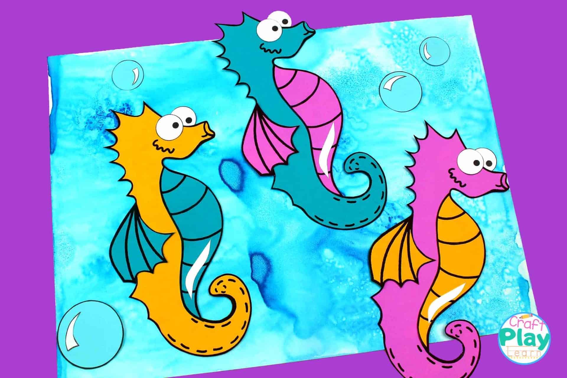 Colorful Seahorse Craft For Preschool Kids - Craft Play Learn By The ...