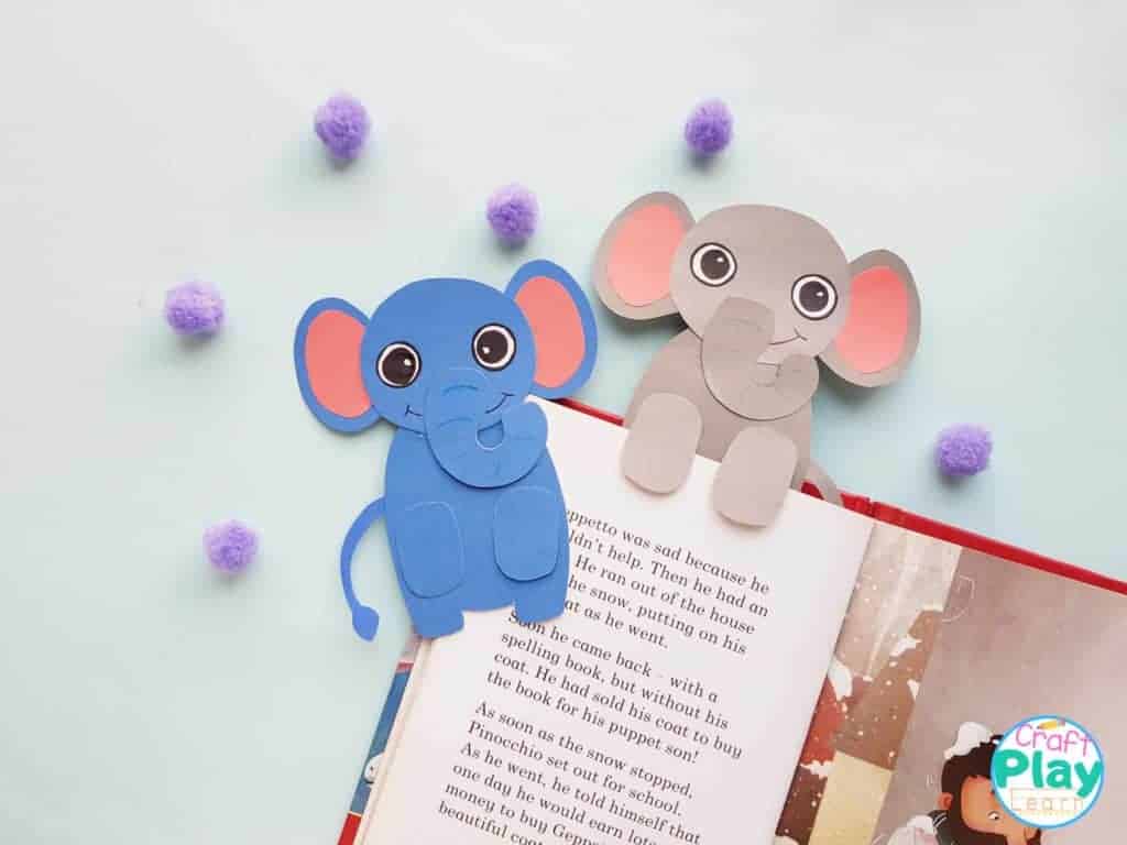 Easy Bookmark Elephant Craft - Craft Play Learn
