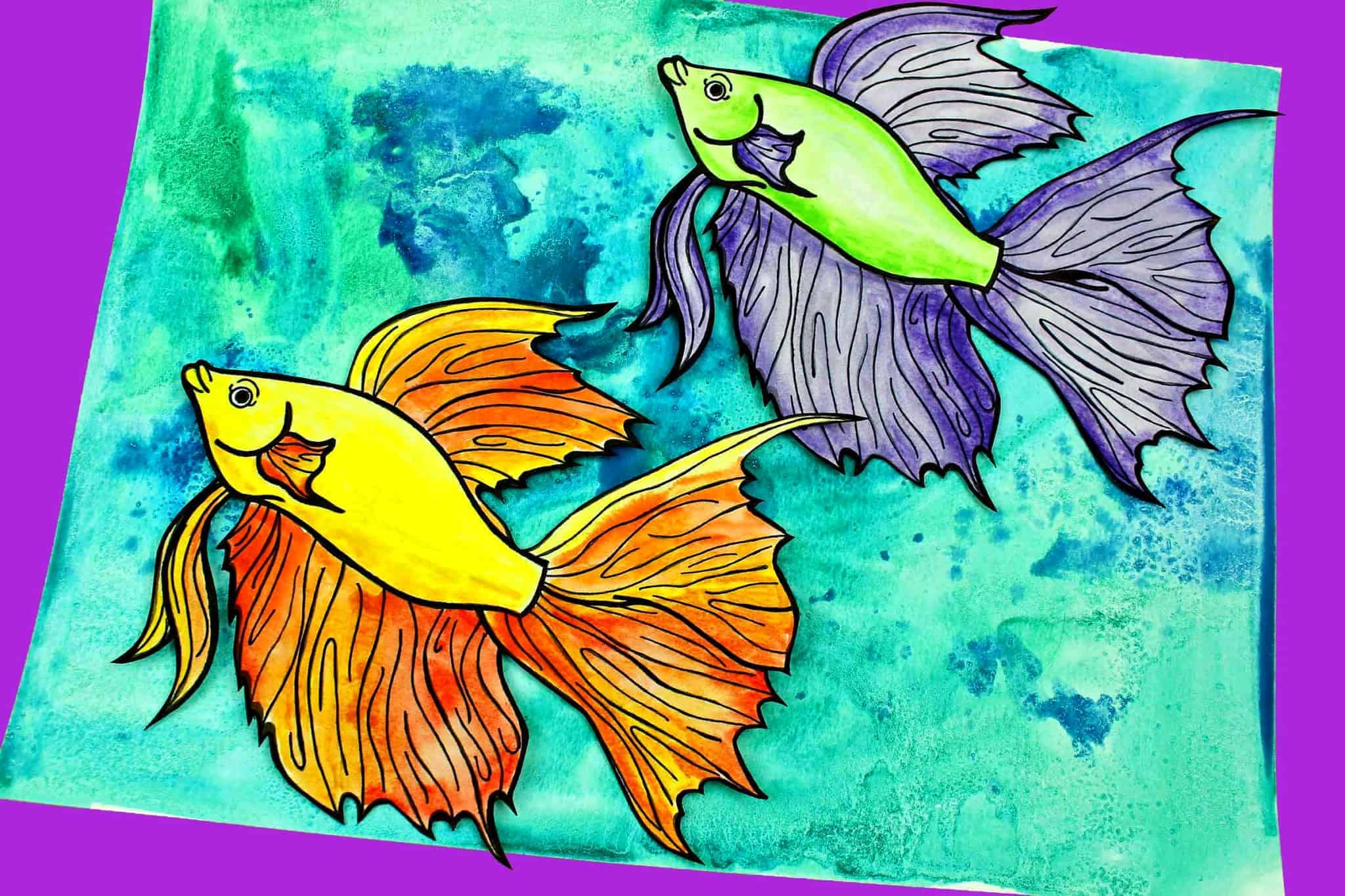Betta Fish Art Project - Watercolor Fish Painting - Craft Play Learn