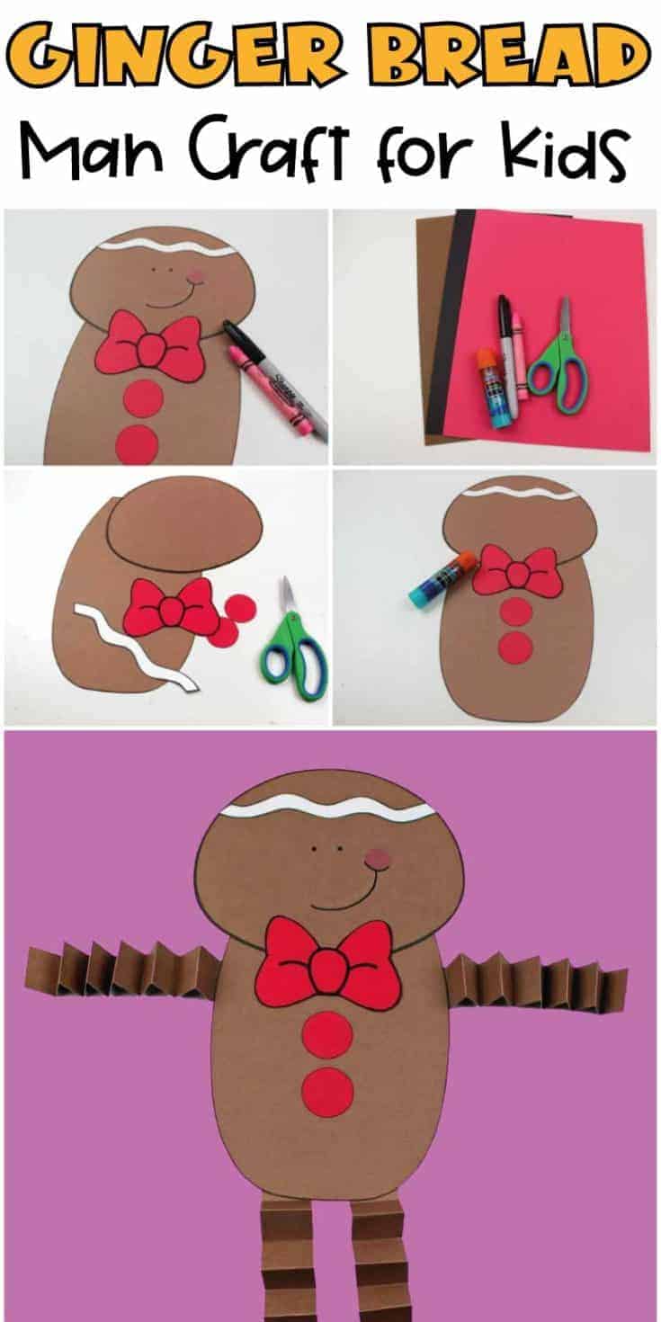 Gingerbread Craft: Gingerbread Man With Accordion Legs Craft Play Learn