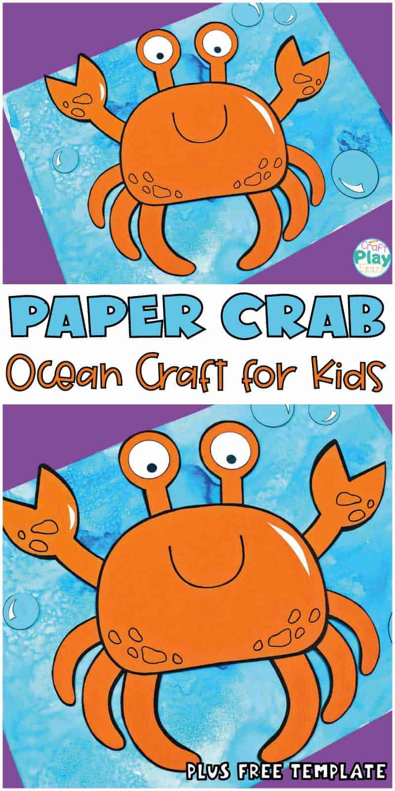Fun Crab Craft For Kids & Preschoolers - Craft Play Learn