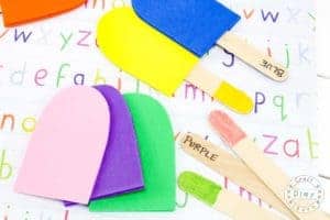 Color Matching Popsicles Craft with Color Words - Craft Play Learn
