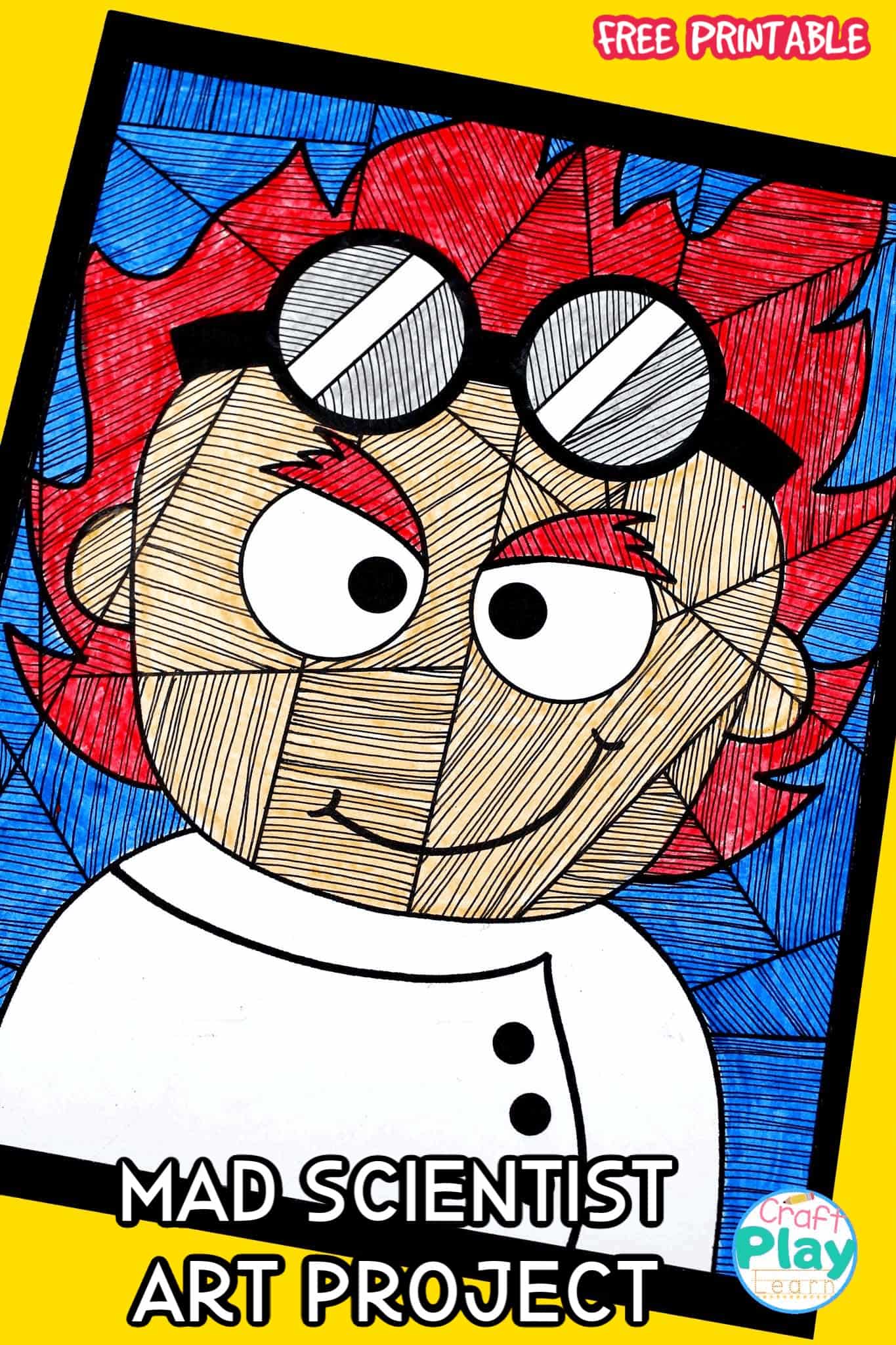 Mad Scientist Line Study: Art Project for Kids - Craft Play Learn
