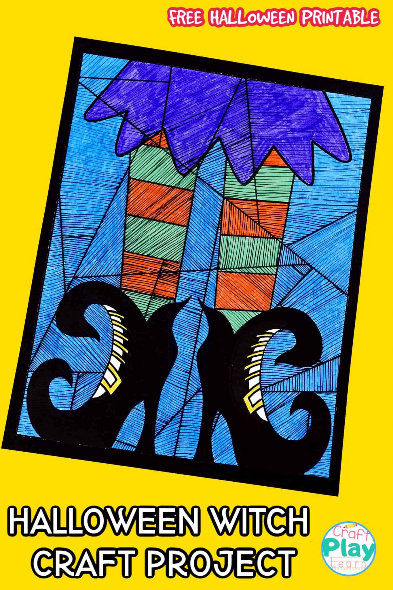 Witch Line Study Halloween Activity for Kids - Craft Play Learn