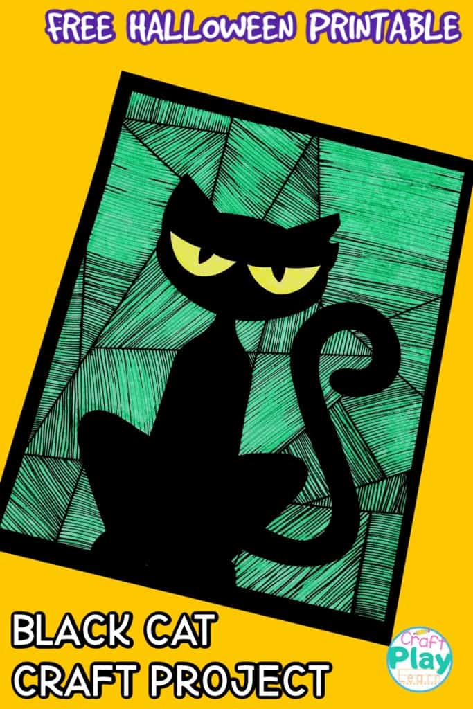 Halloween Black Cat Line Study - Craft Play Learn