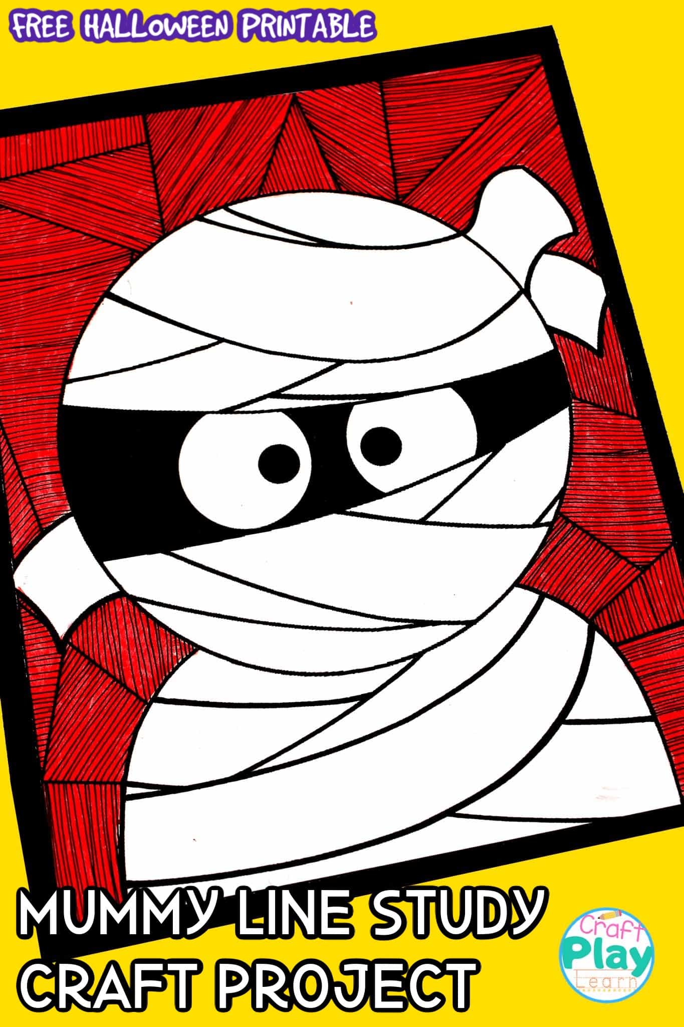 Mummy Line Study Art Project for Halloween - Craft Play Learn