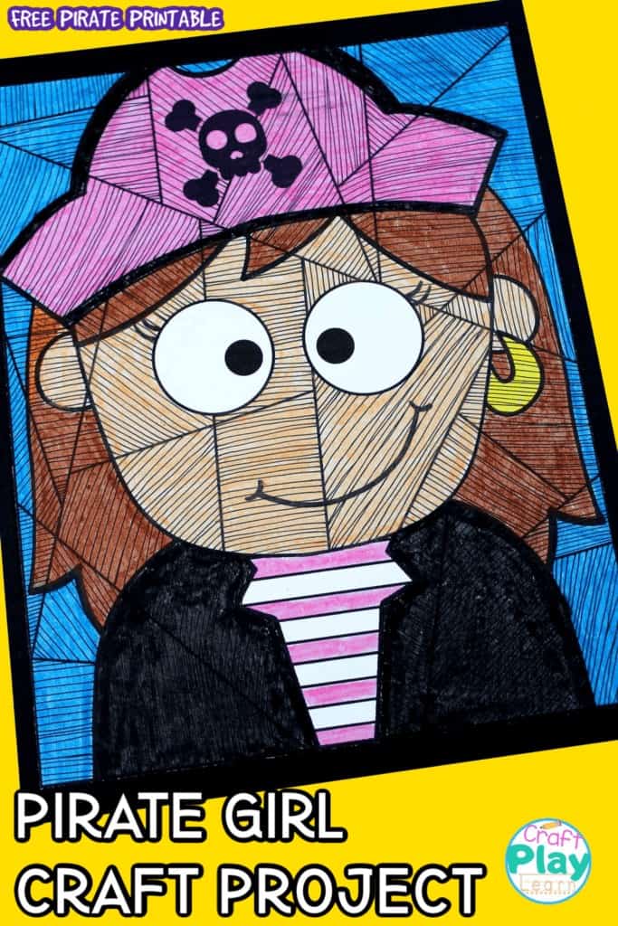 Pirate Girl Line Study Activity for Kids - Craft Play Learn