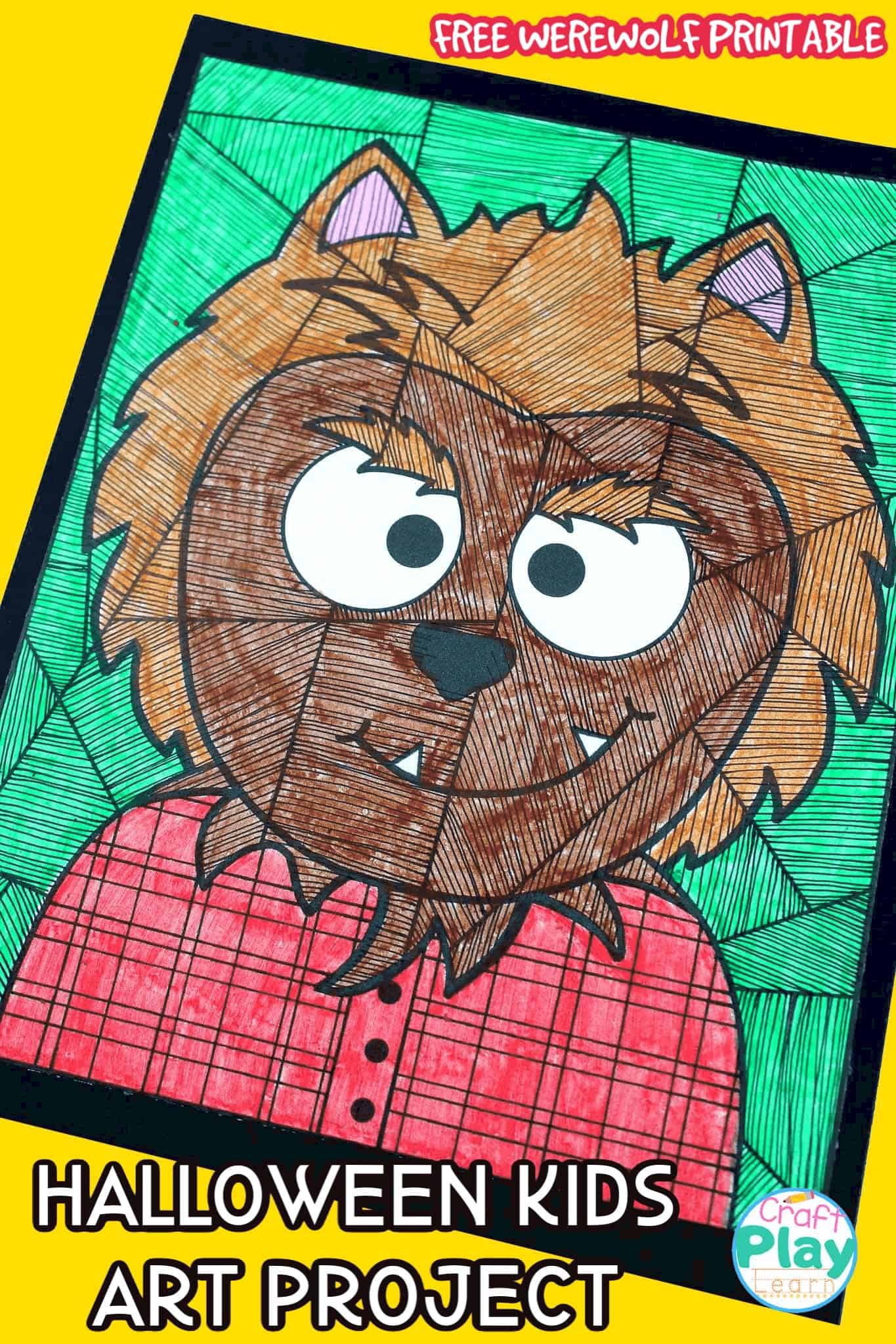 Werewolf Line Study Art Project for Kids - Craft Play Learn
