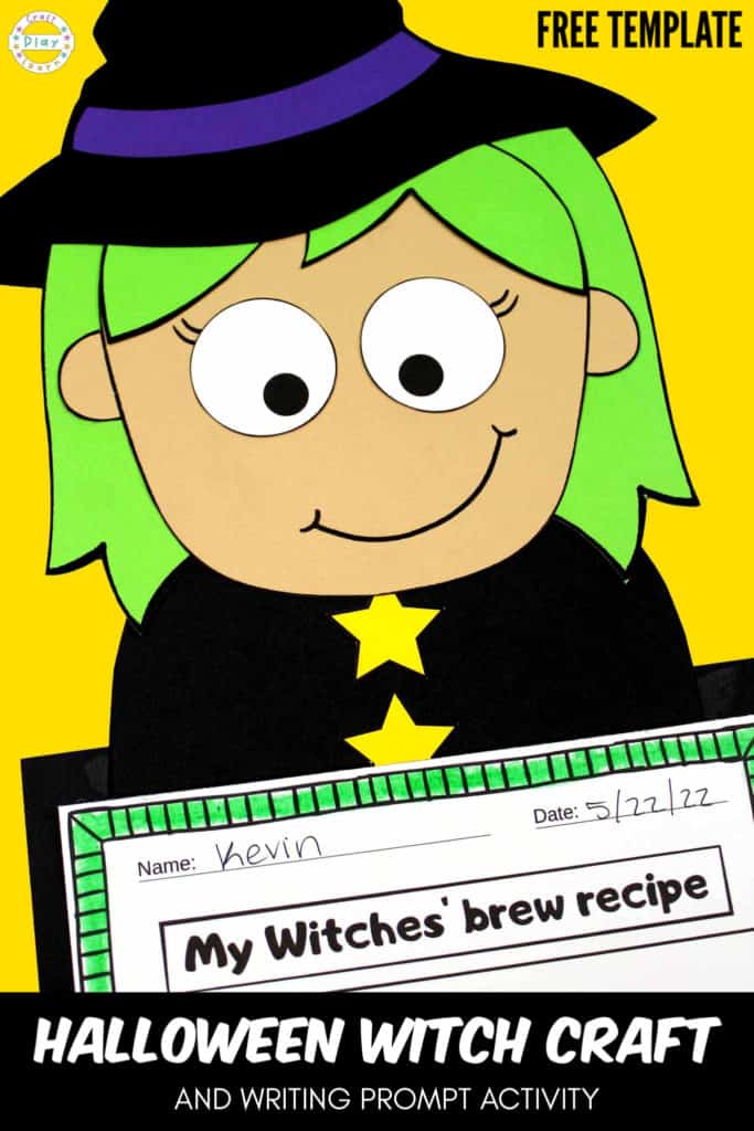 Halloween Witch Craft And Writing Prompts Activity - Craft Play Learn