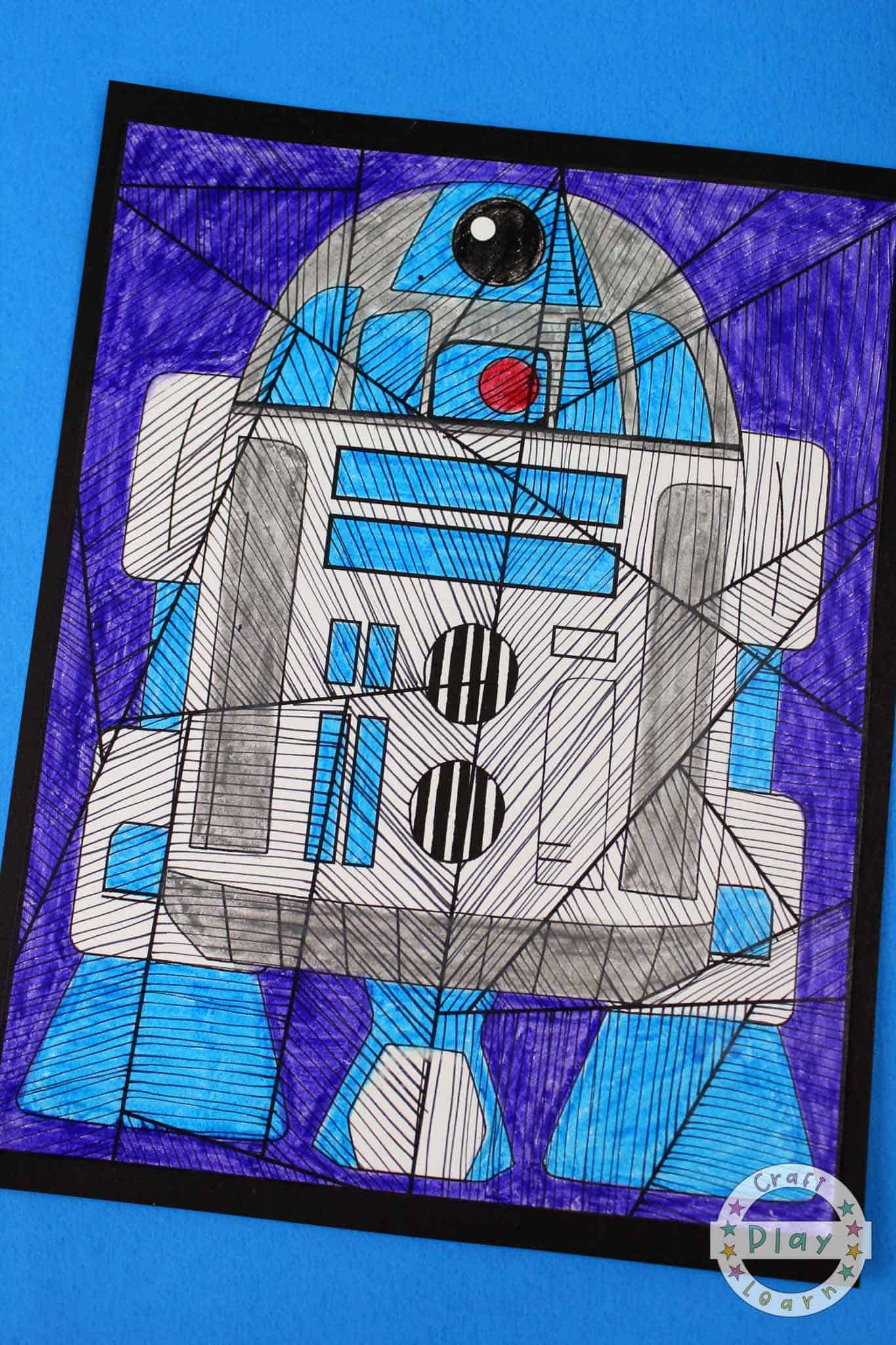 R2D2 Star Wars Character Art Project - Craft Play Learn