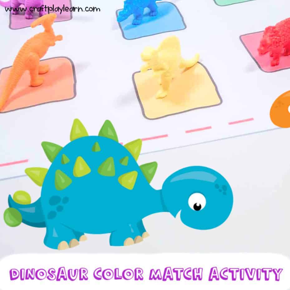 Dinosaur Activities For Kids: Dinosaur Color Match - Craft Play Learn