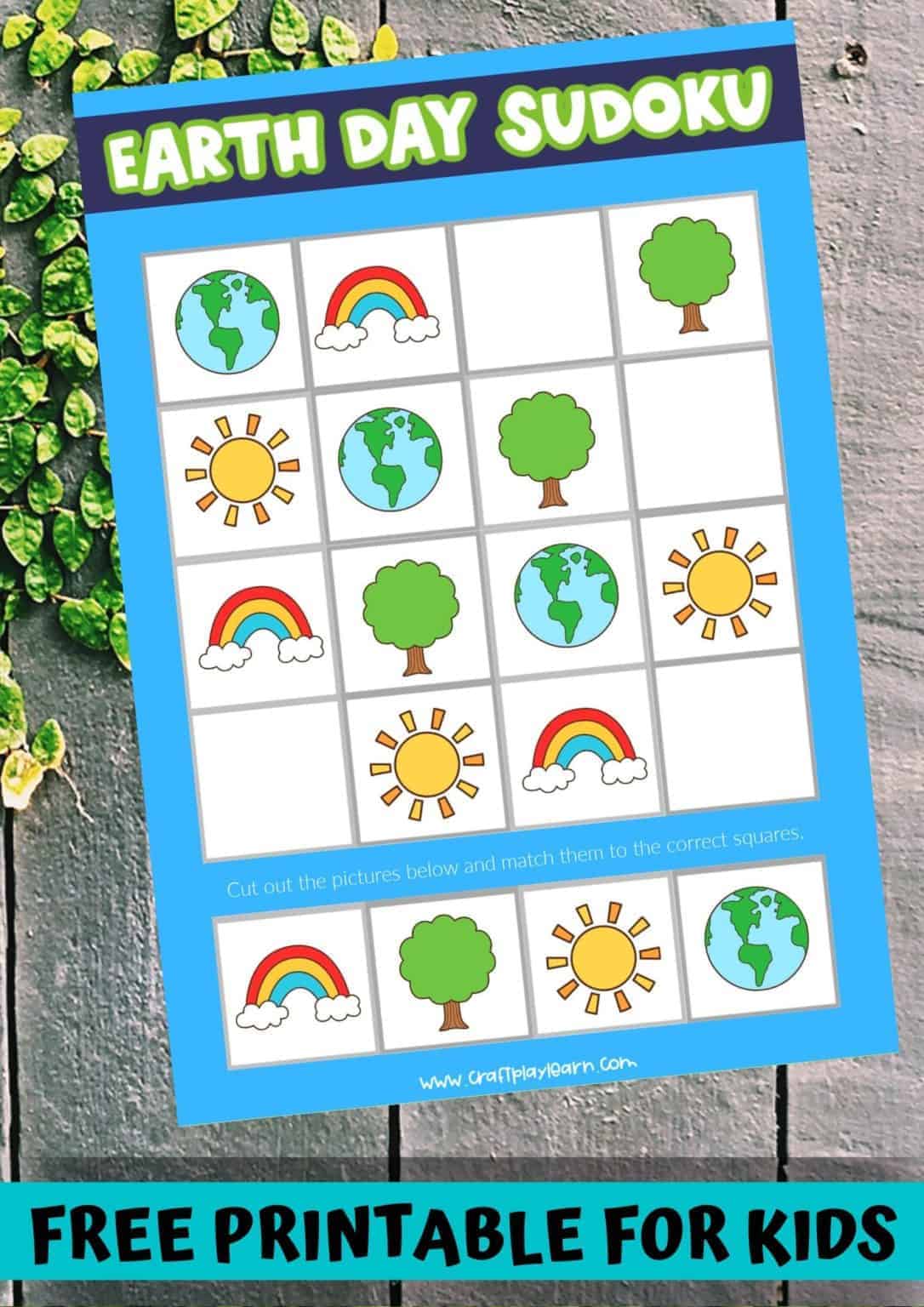 Earth Day Sudoku For Children - Craft Play Learn