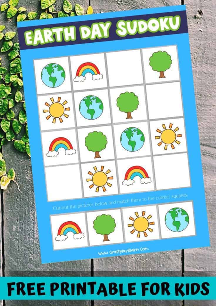 Earth Day Sudoku For Children - Craft Play Learn