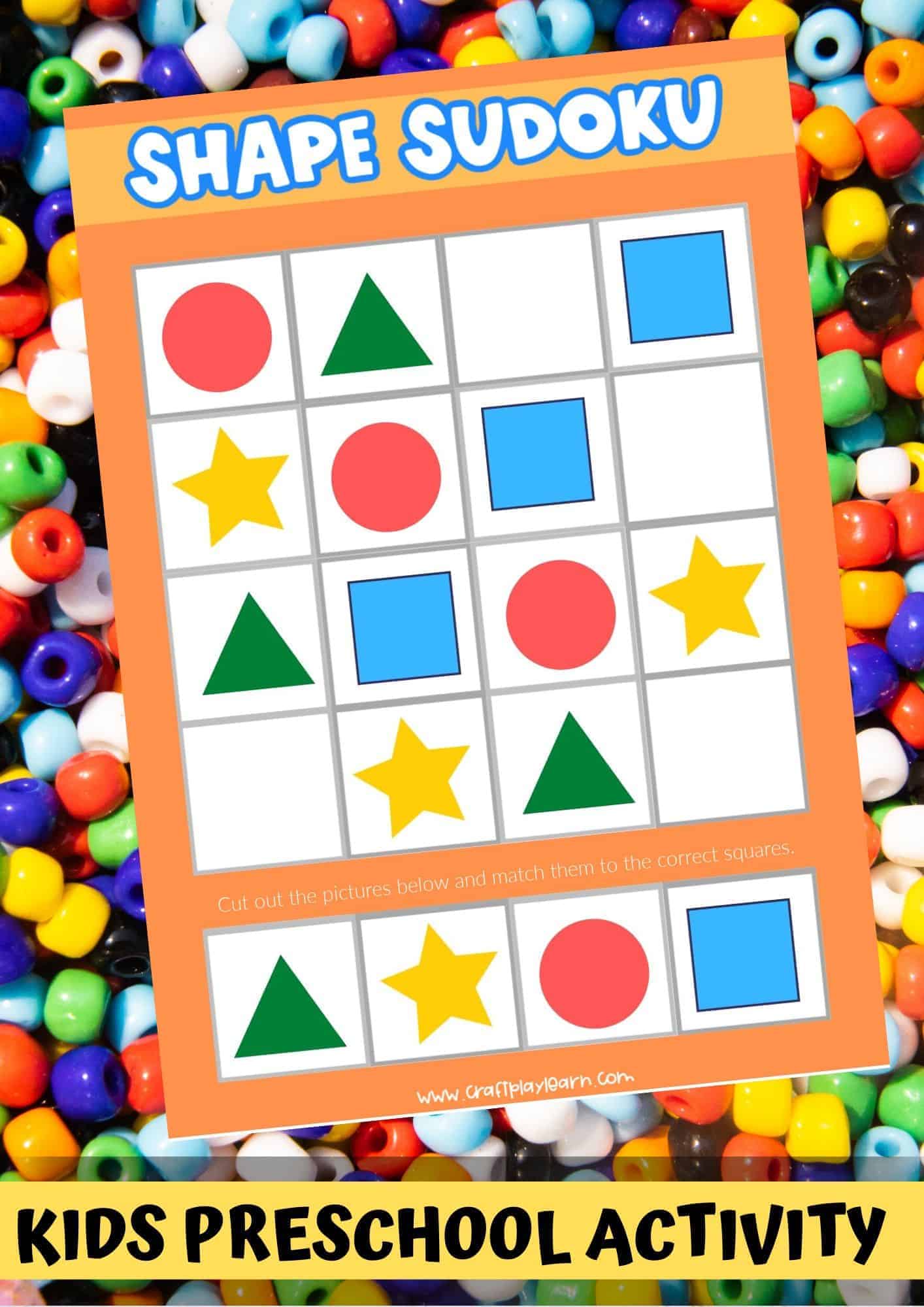 Shape Sudoku For Kids Craft Play Learn