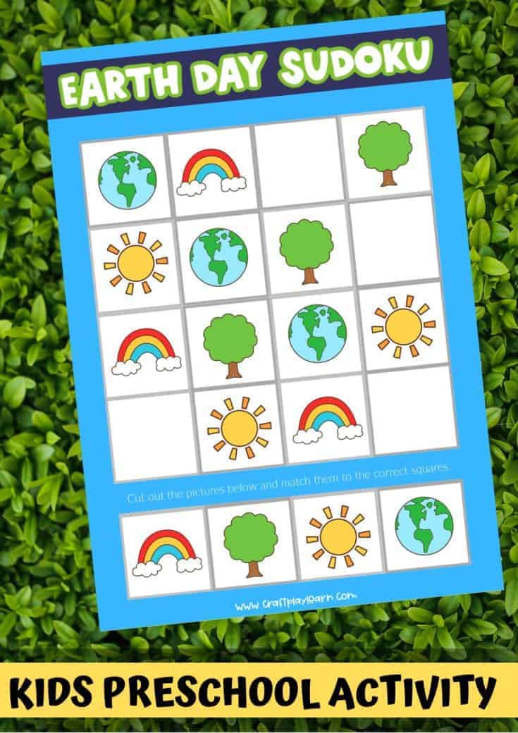 Earth Day Sudoku For Children - Craft Play Learn