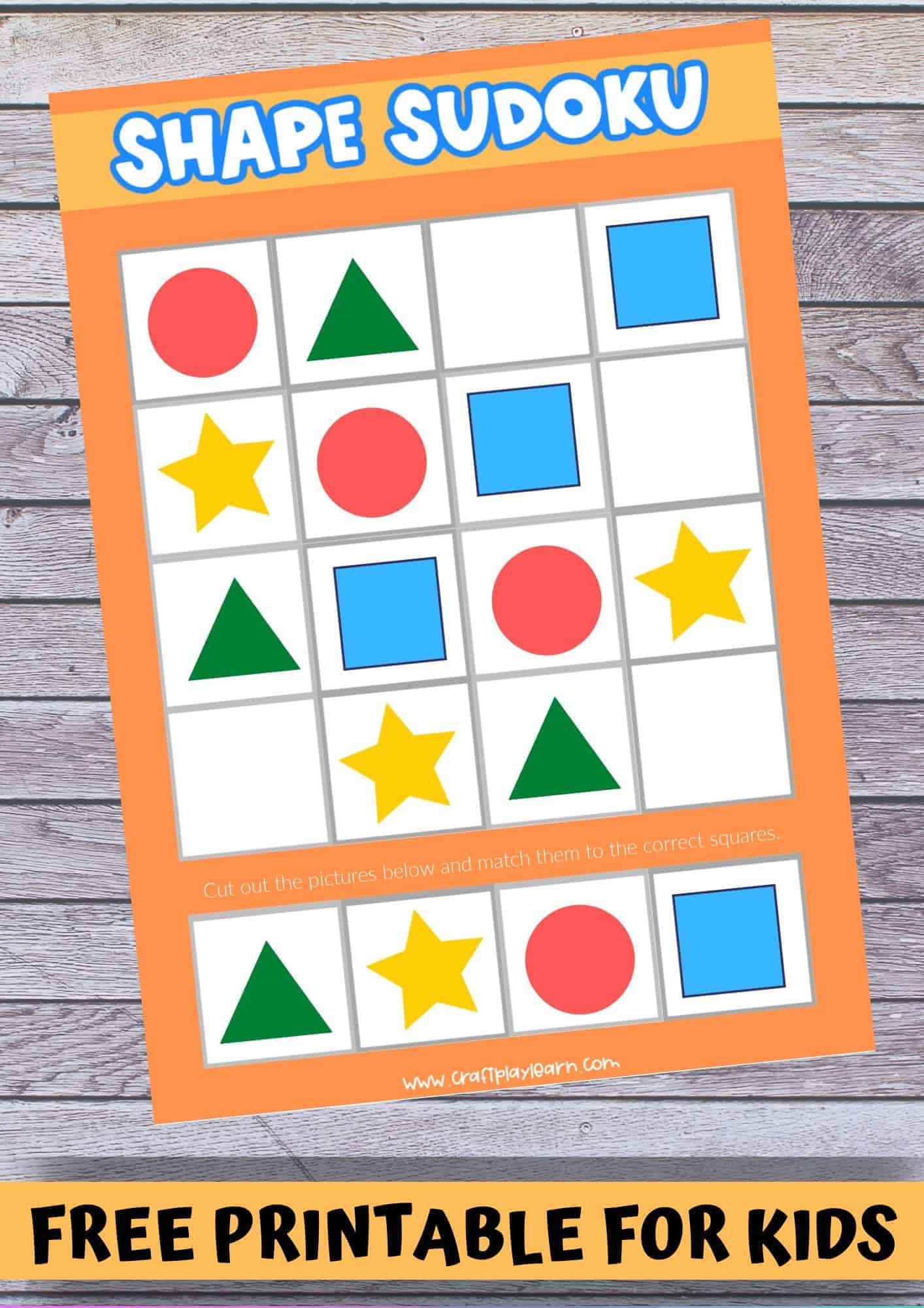 Shape Sudoku For Kids Craft Play Learn