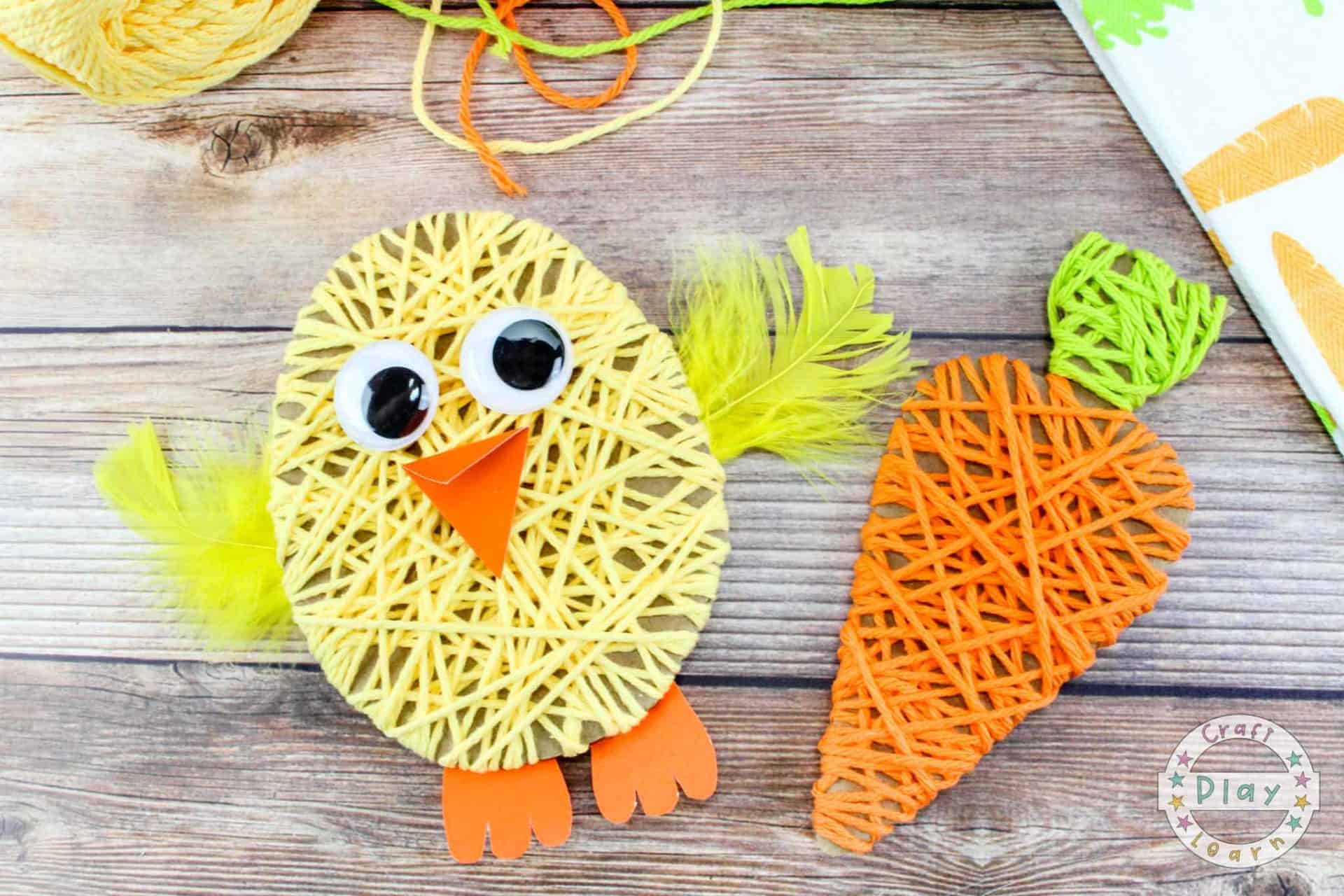 Simple Easter Crafts Using Yarn - Craft Play Learn