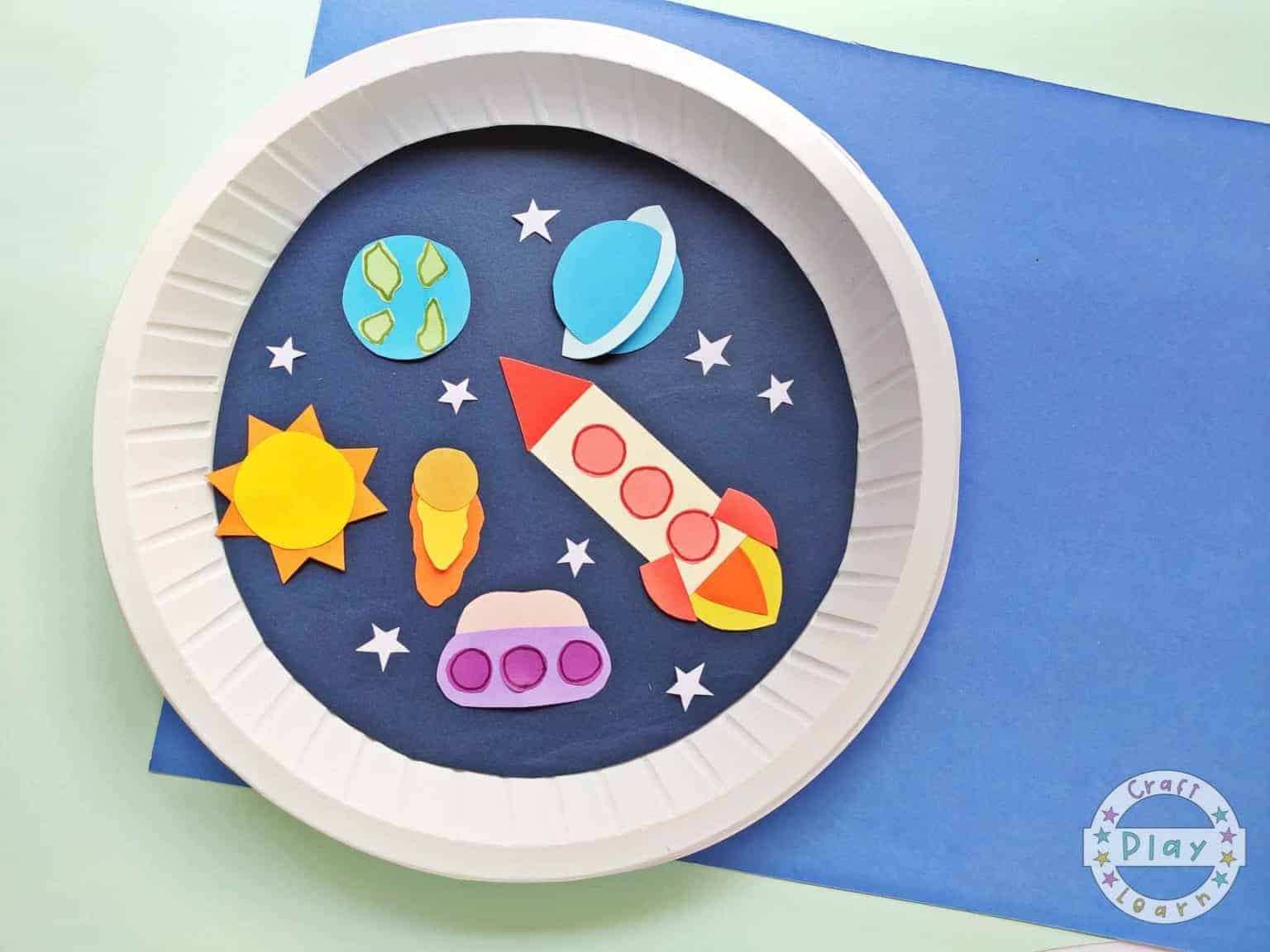 Paper Plate Space Craft For Kids - Craft Play Learn