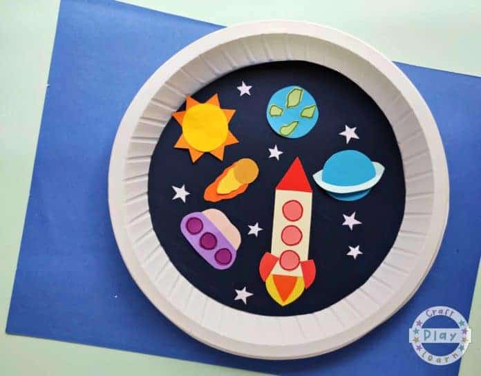 Paper Plate Space Craft For Kids - Craft Play Learn