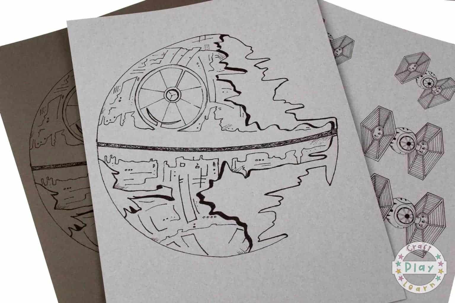 Star Wars Coloring Pages And Death Star Art Project - Craft Play Learn ...