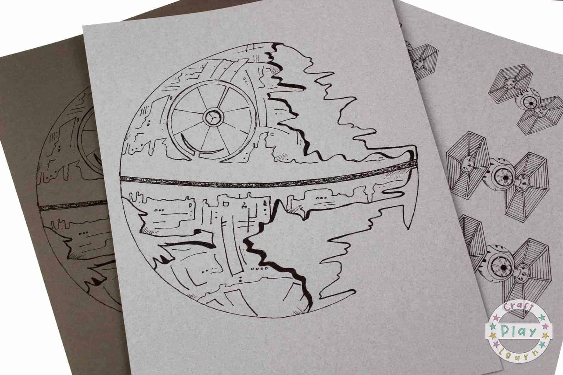 Star Wars Coloring Pages And Death Star Art Project - Craft Play Learn ...