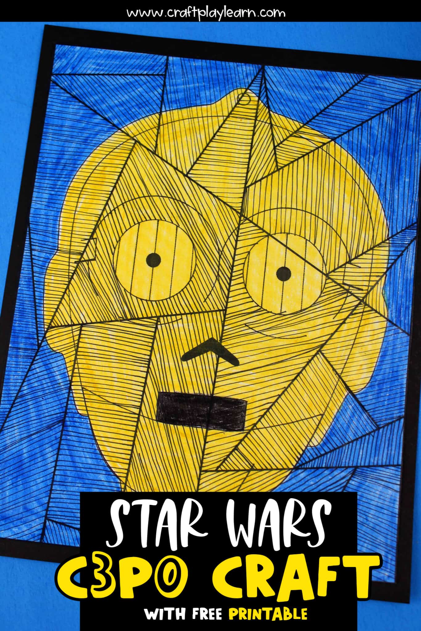 Star Wars C3P0 Art Project And Line Study - Craft Play Learn