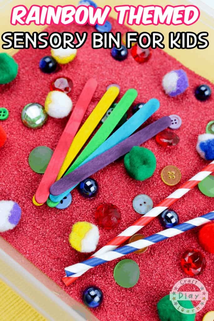 Rainbow Sensory Bin For Learning Colors - Craft Play Learn