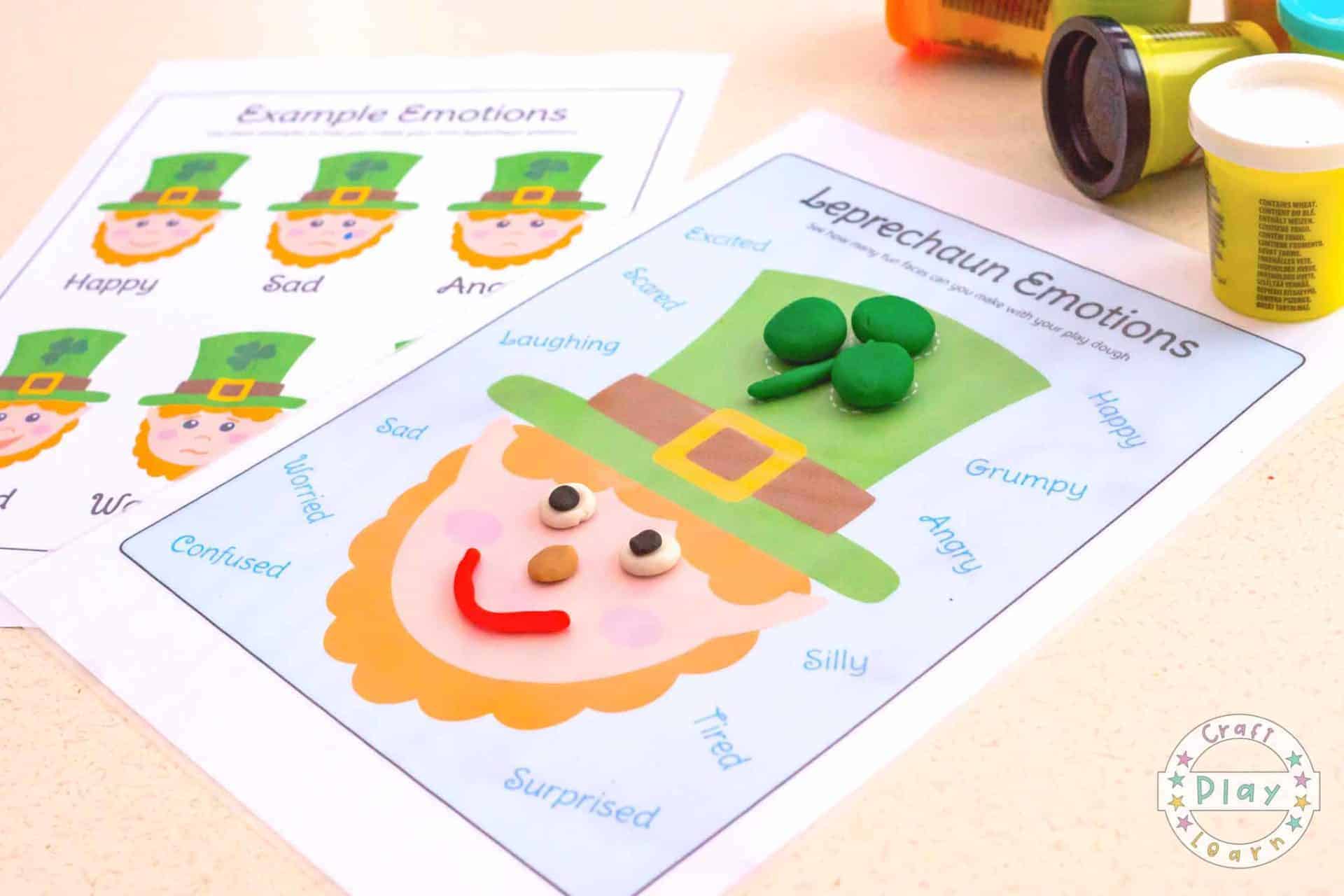 Leprechaun Playdough Mats For Preschool Kids - Craft Play Learn