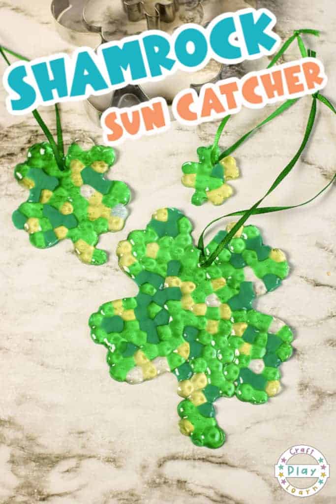 Kids Shamrock Craft: Suncatcher DIY - Craft Play Learn