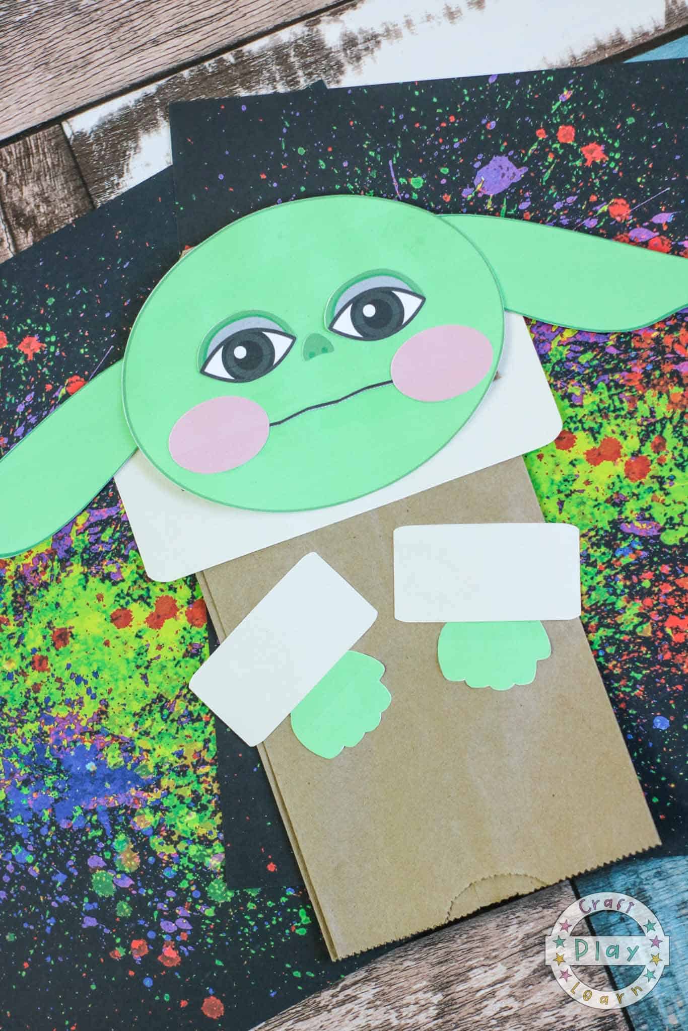 Baby Yoda Puppet: Baby Yoda Paper Craft - Craft Play Learn