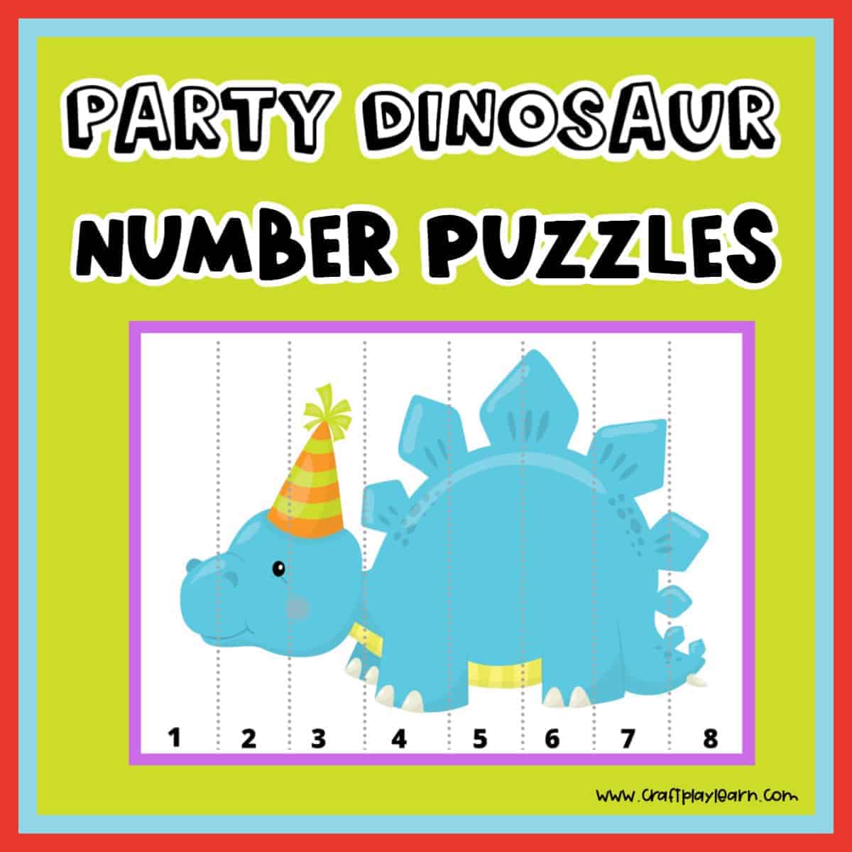 Dinosaur Number Puzzles For Kids - Craft Play Learn